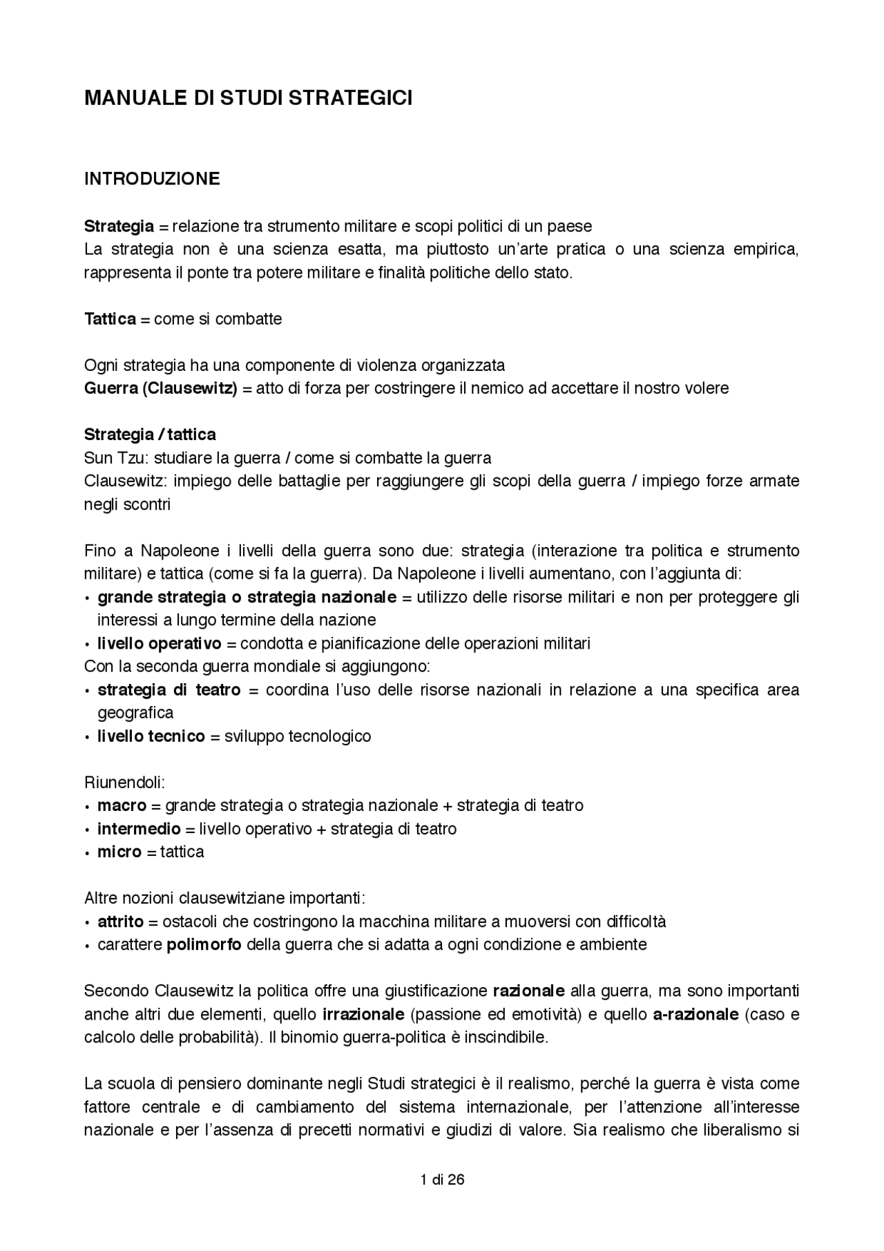 Giacomello, Badialetti - Manuale di studi strategici - Docsity