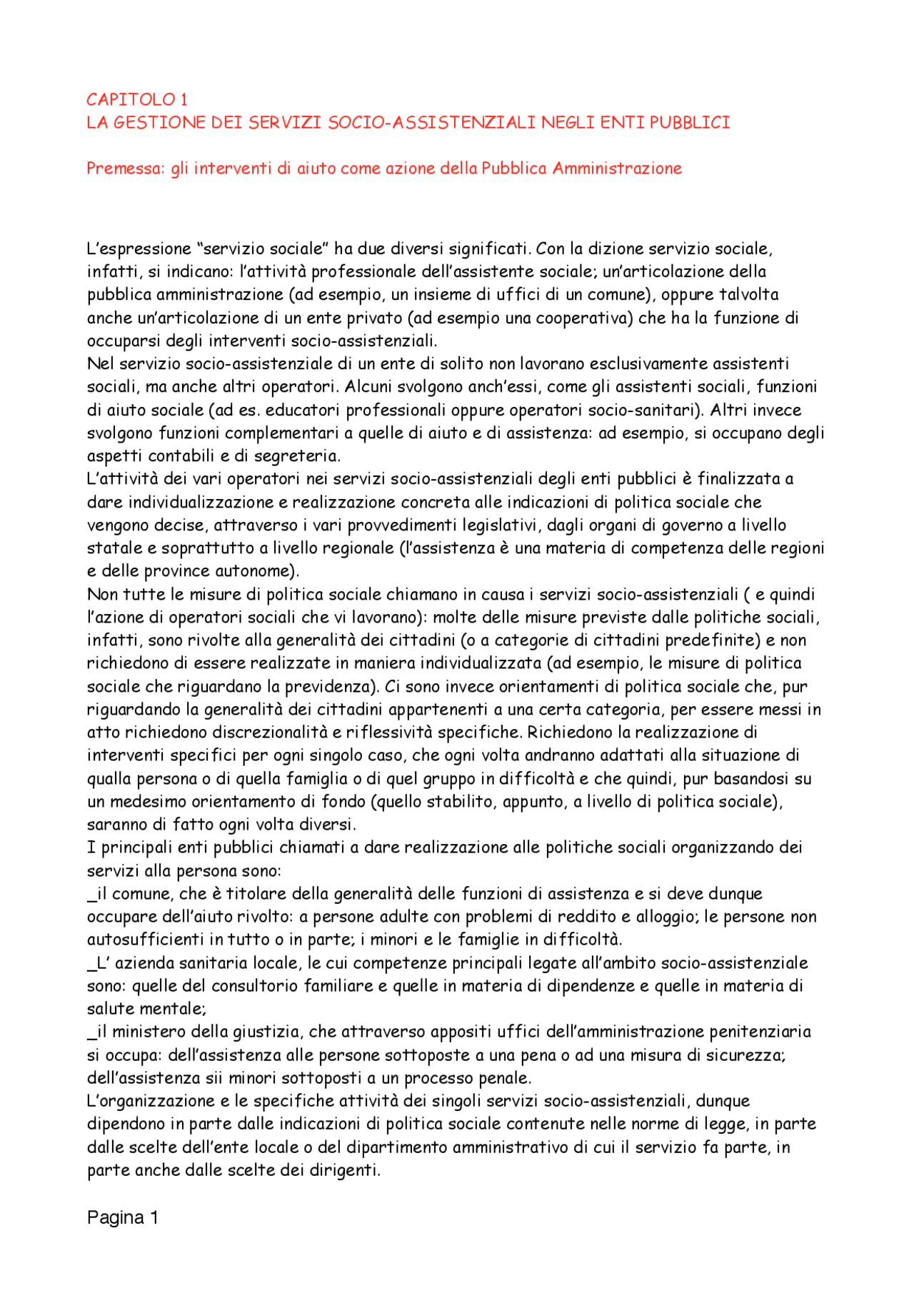 Linee Guida E Procedure Di Servizio Sociale Docsity