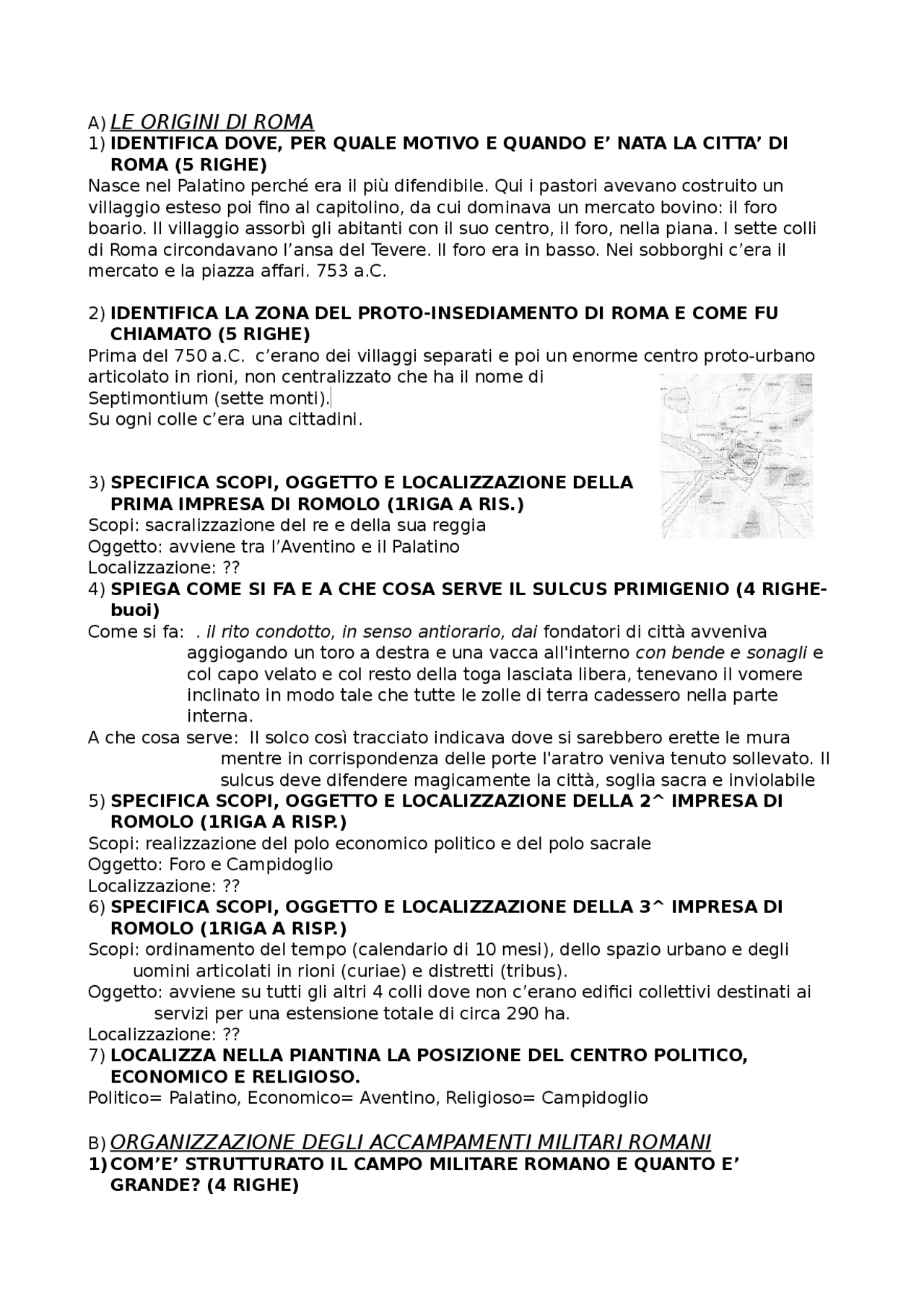 Le Origini Di Roma Docsity