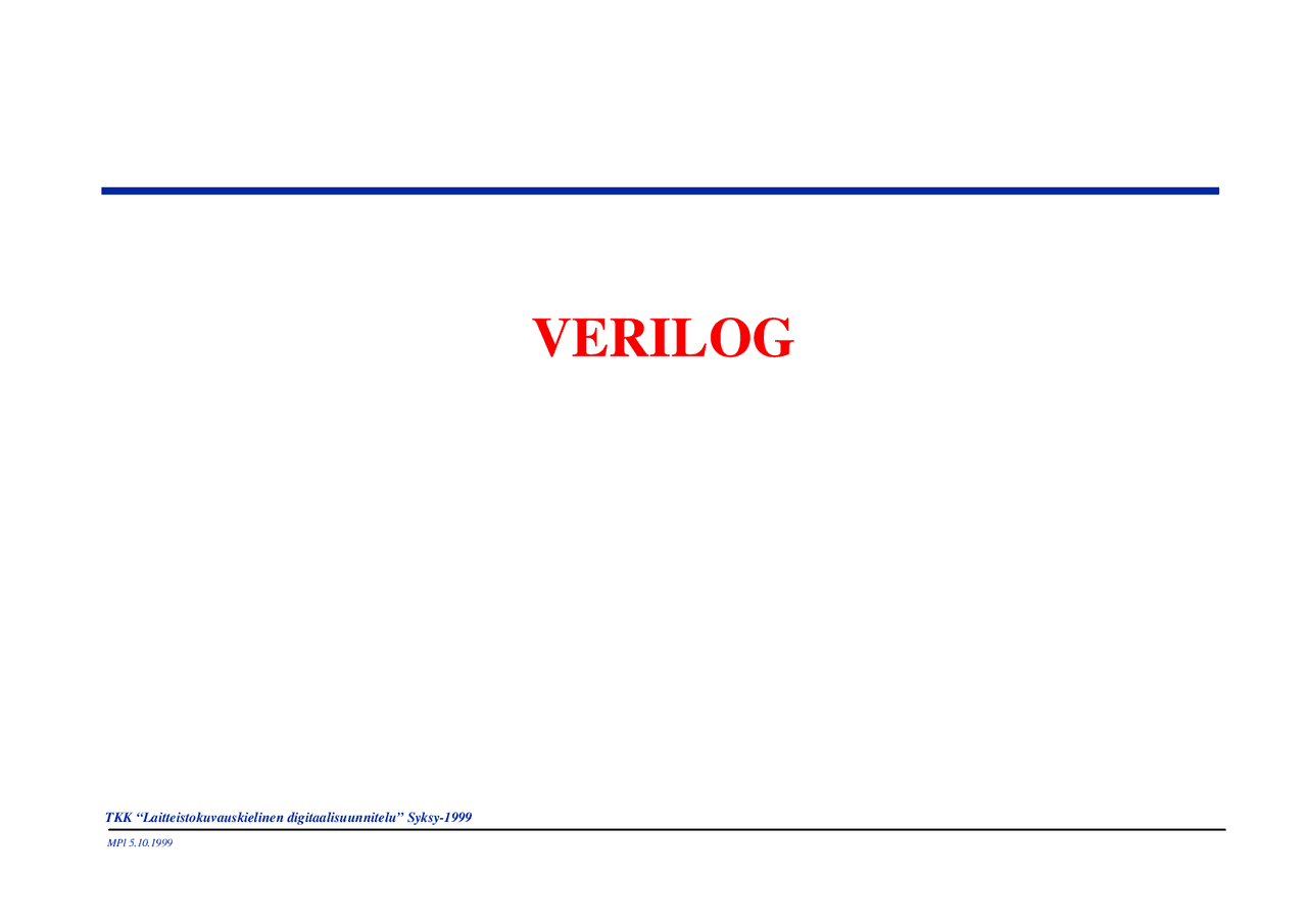 Verilog Notes Docsity