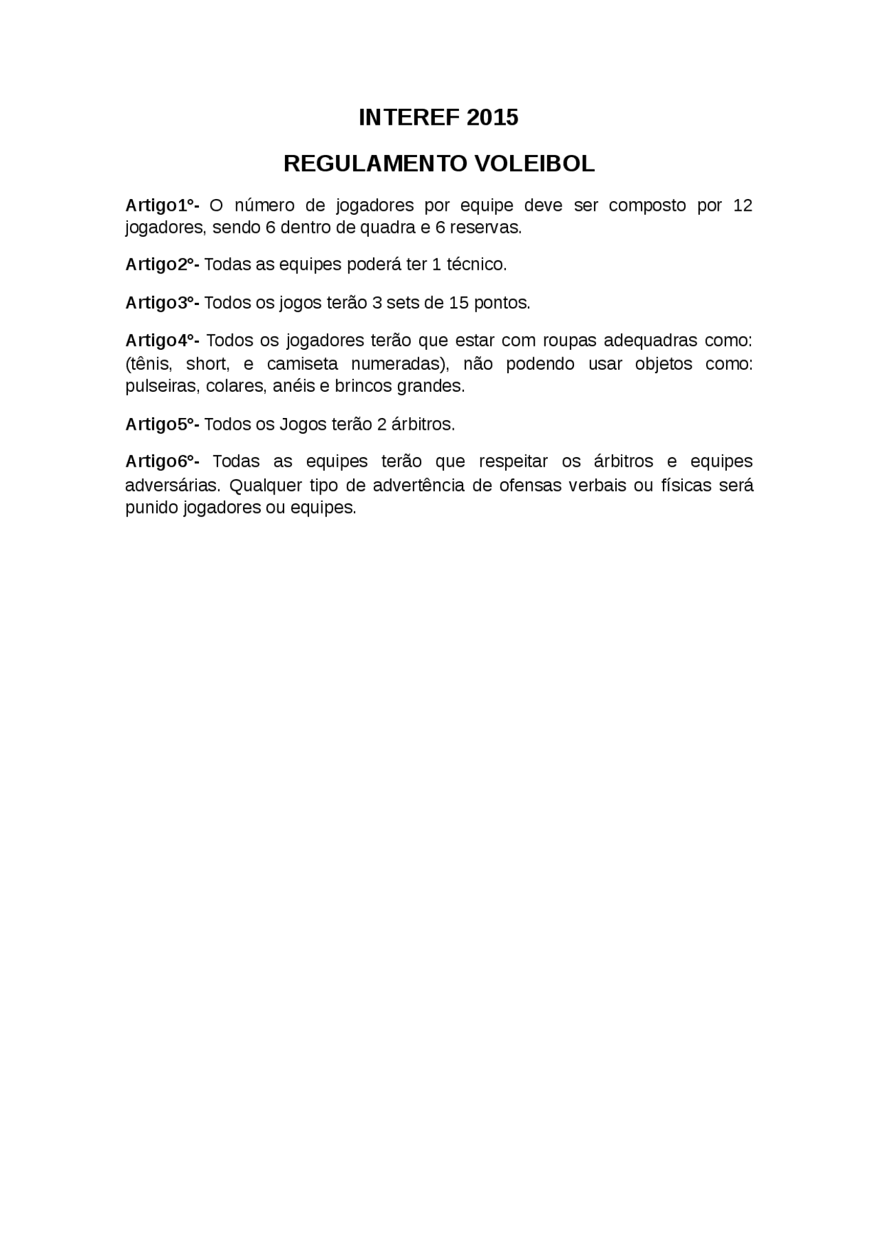Regulamento Voleibol Docsity