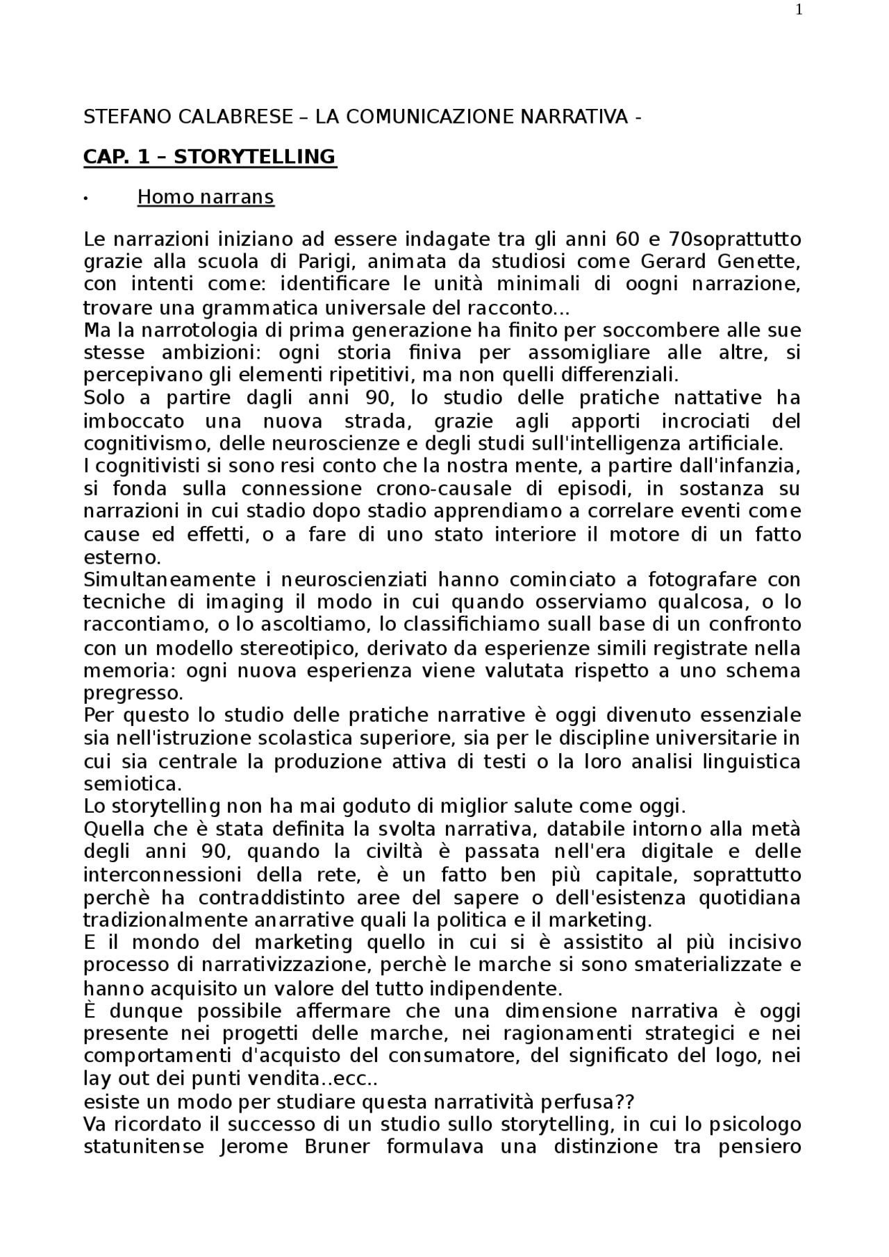 La Comunicazione Narrativa Docsity