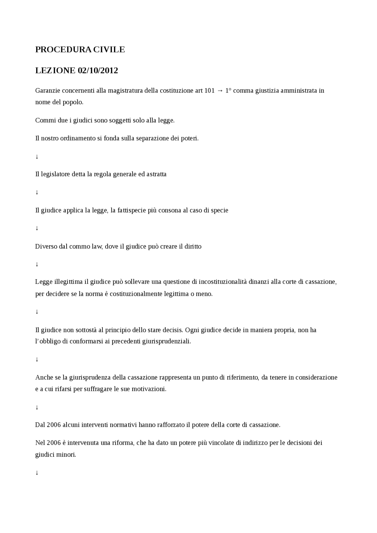 Procedura Civile Modulo A Docsity