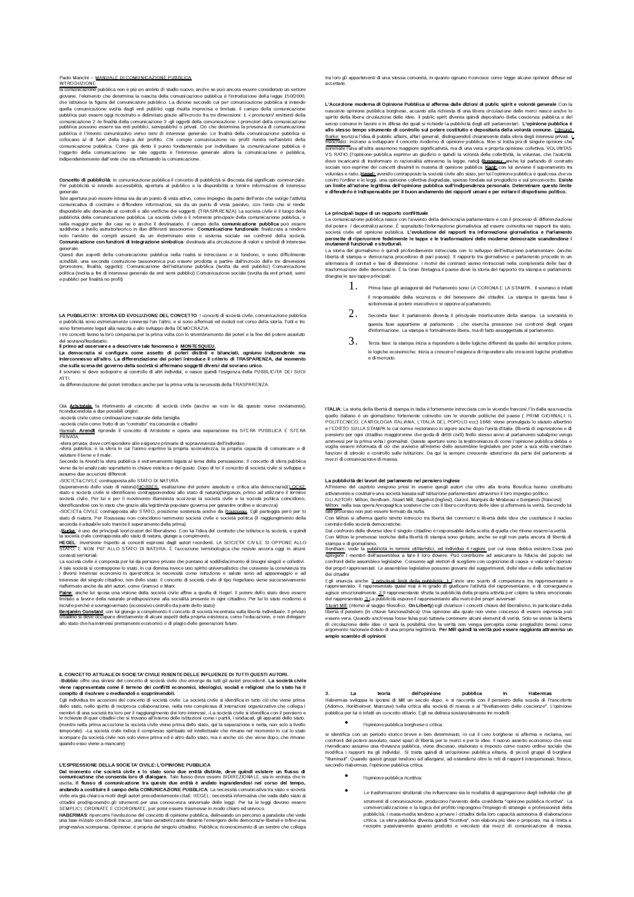 Manuale Di Comunicazione Pubblica Mancini Docsity
