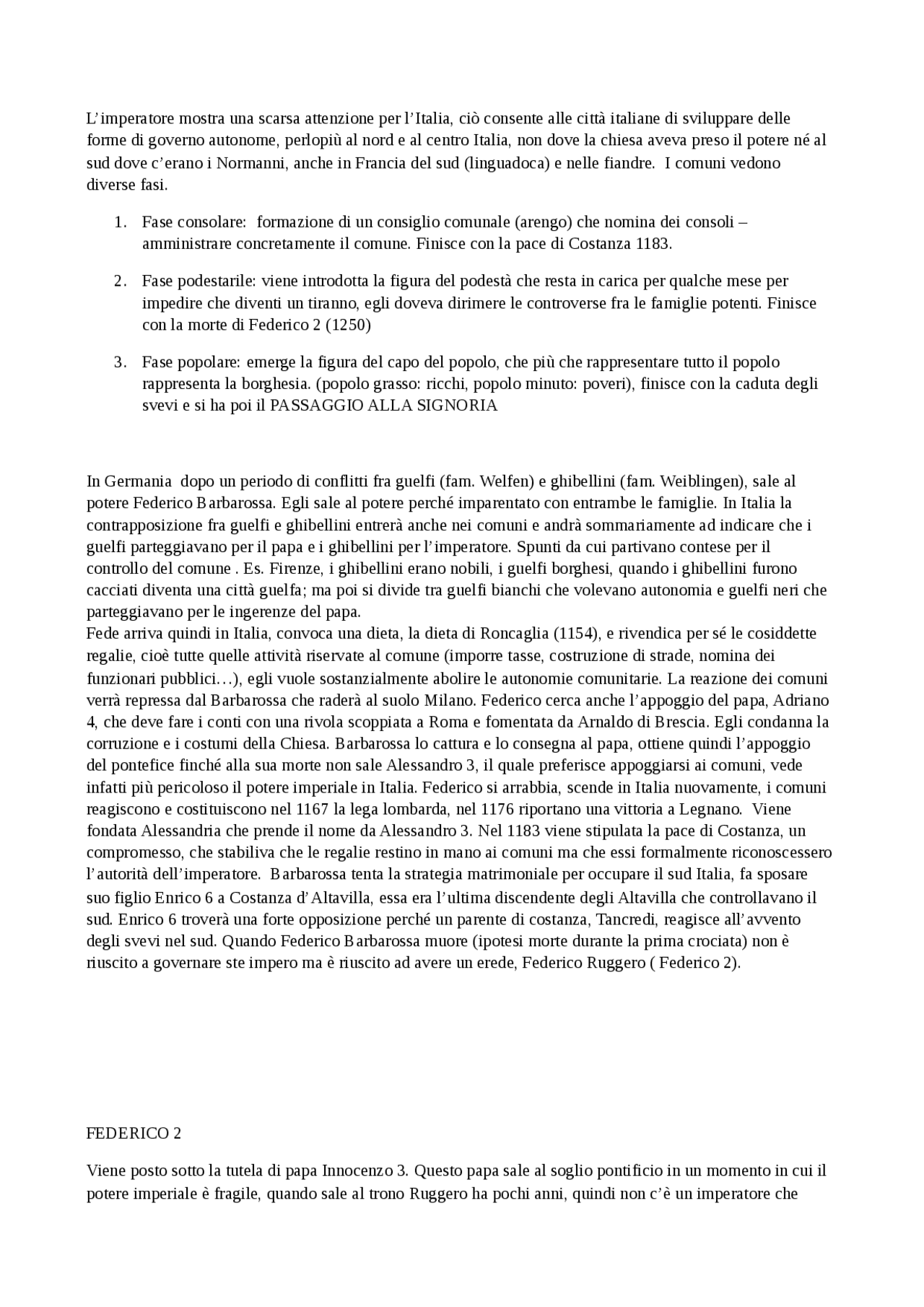 Appunti Su Comuni E Crociate Docsity