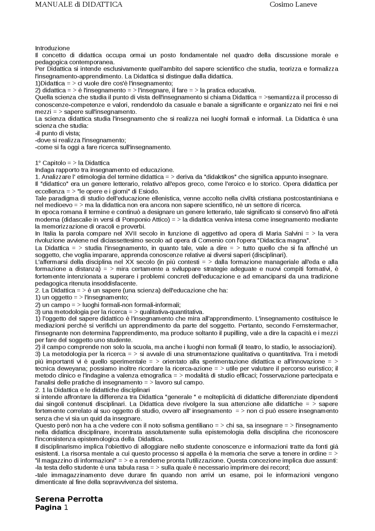 Manuale Di Didattica Generale Riassunto Docsity