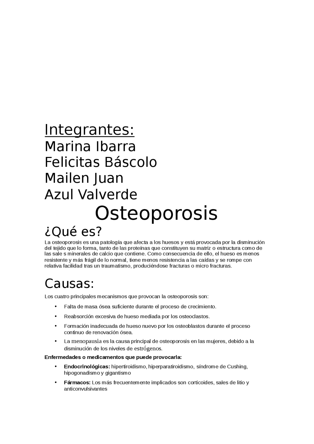 Osteoporosis Docsity