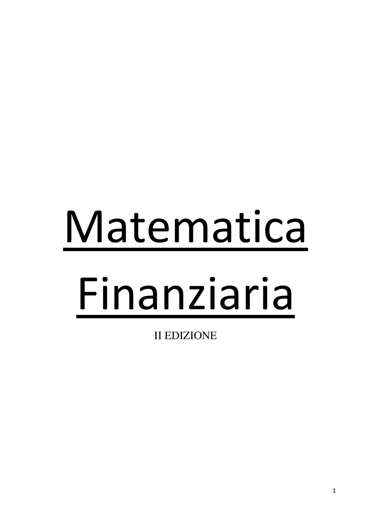 Matematica finanziaria - Docsity