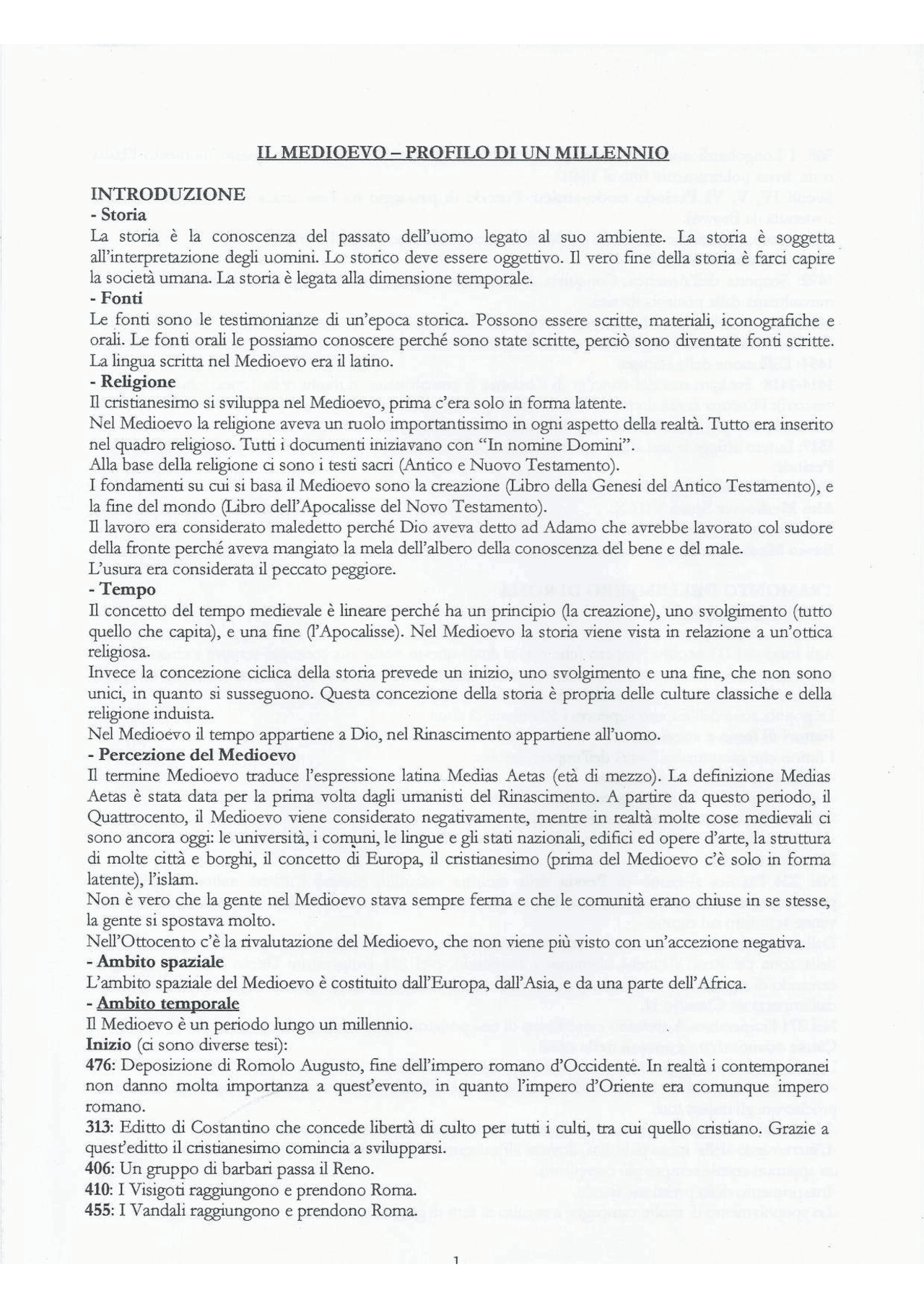 Il Profilo Di Un Millennio Prima Parte Docsity