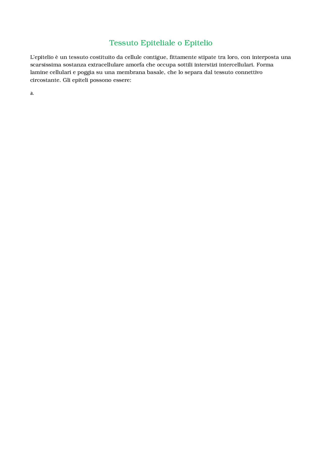 Tessuto Epiteliale Docsity