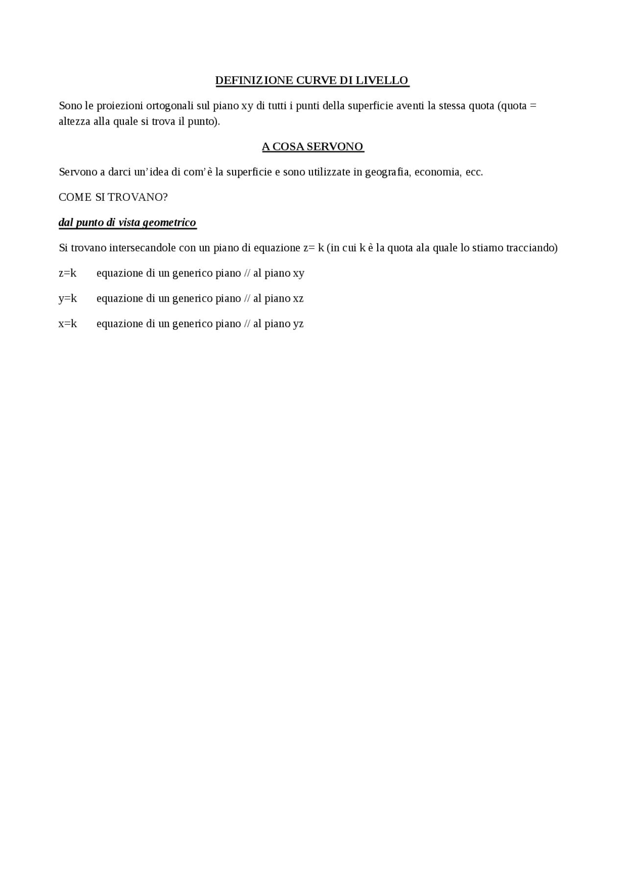 Curve Di Livello Docsity
