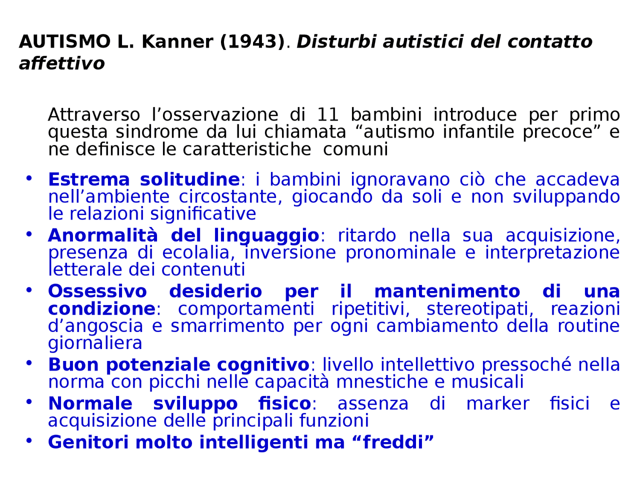 Appunti Lezione Sull Autismo Docsity