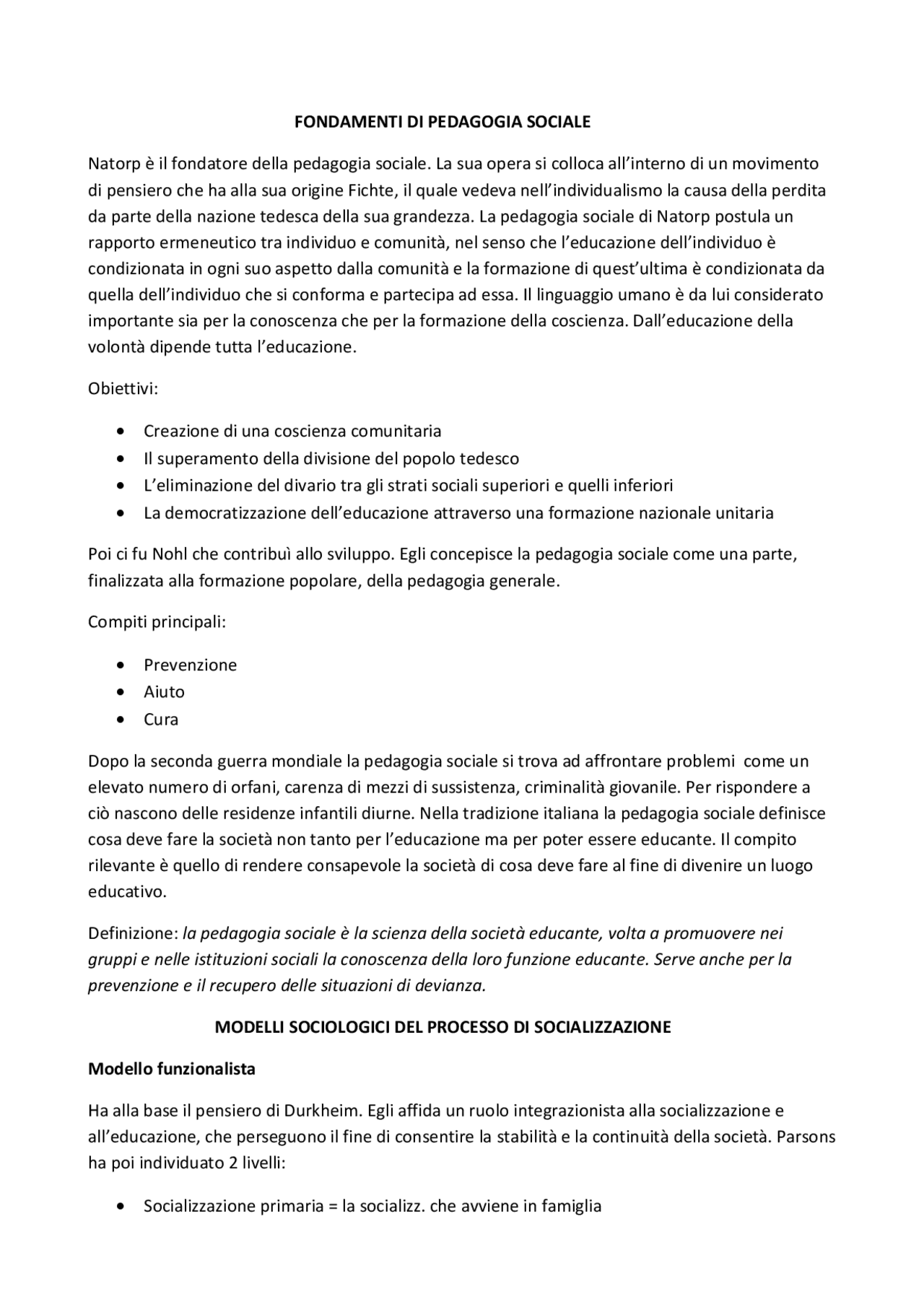 Riassunto Pedagogia Sociale Pollo Docsity