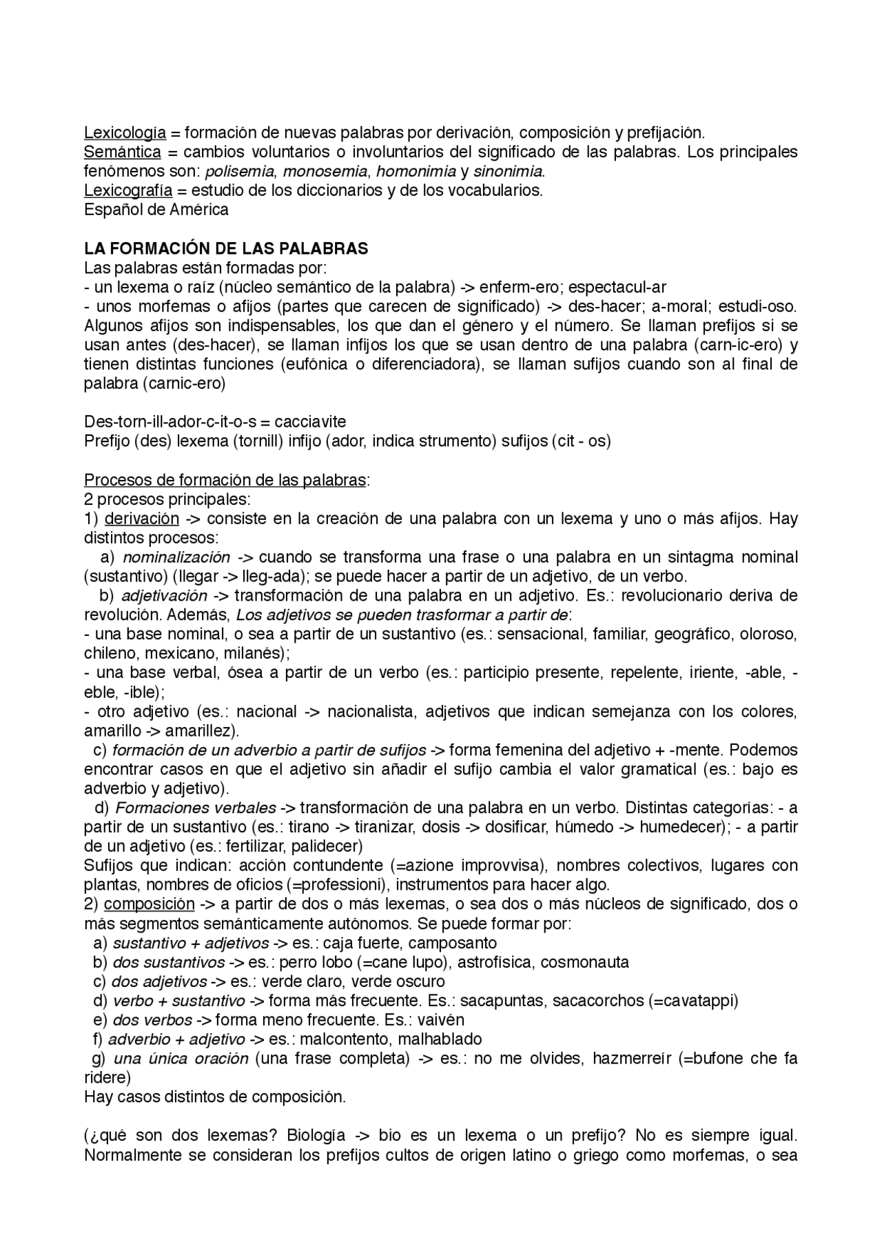 Morfosintassi Spagnola Docsity