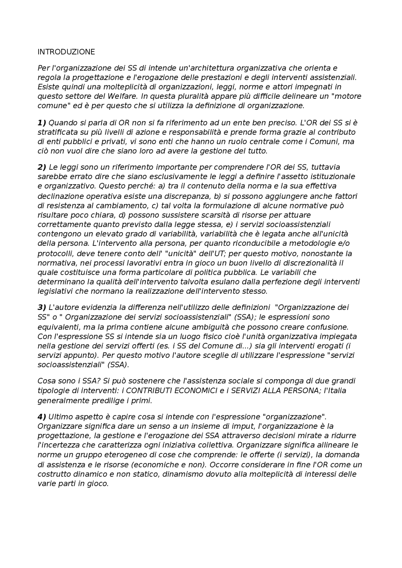 Paolo Rossi Lorganizzazione Dei Servizi Sociali Docsity