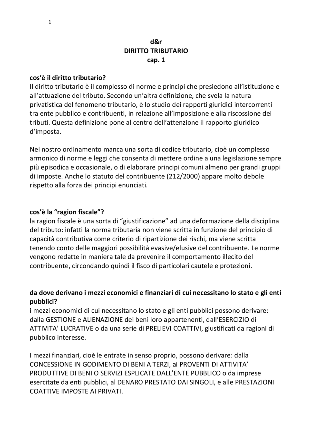 Compendio Diritto Tributario Definizioni Docsity