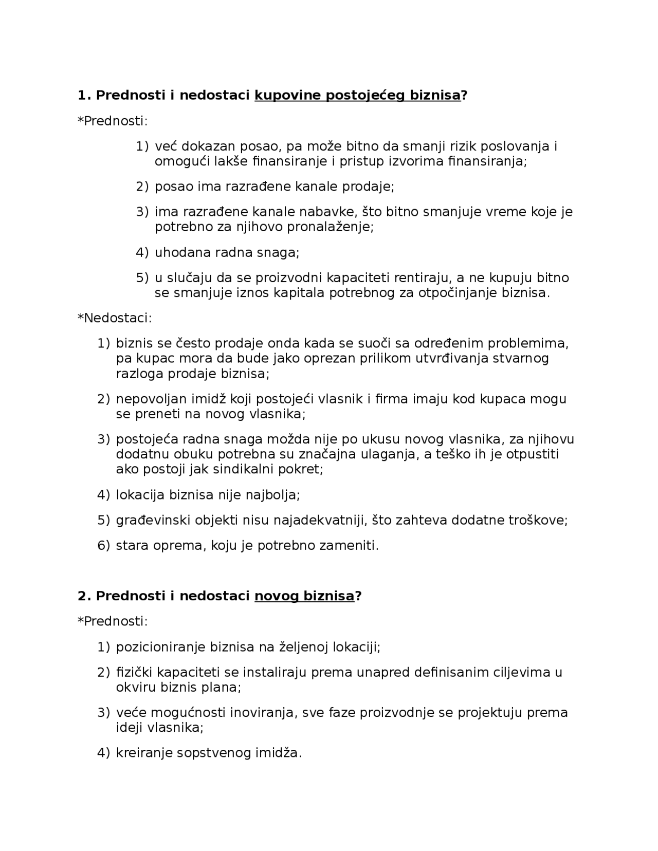 Odgovori Preduzetništvo Beleške Predlog Preduzetništvo Docsity