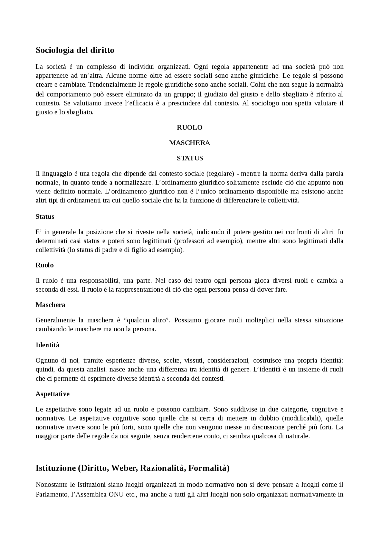 Sociologia Del Diritto Docsity