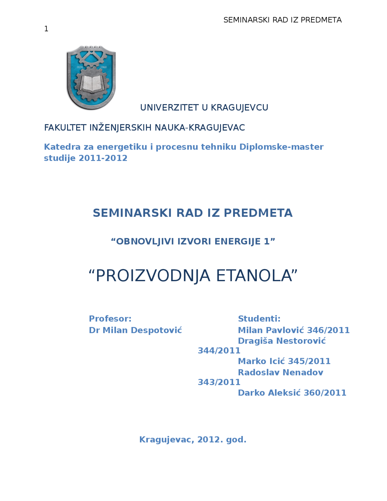 Proizvodnja etanola: tehnologija i opis procesa proizvodnje | Maturalni ...