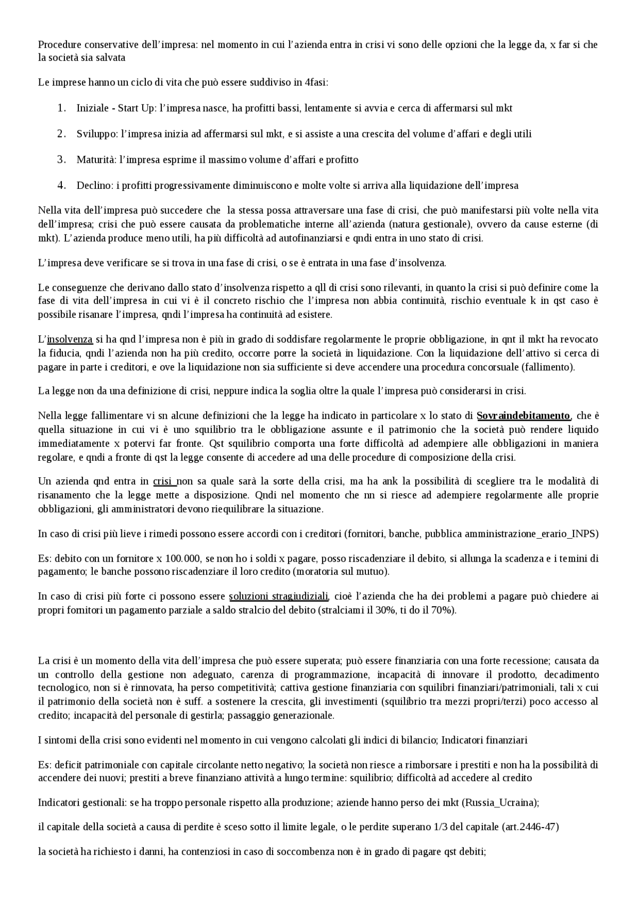 Schemi Diritto Fallimentare 1 Docsity