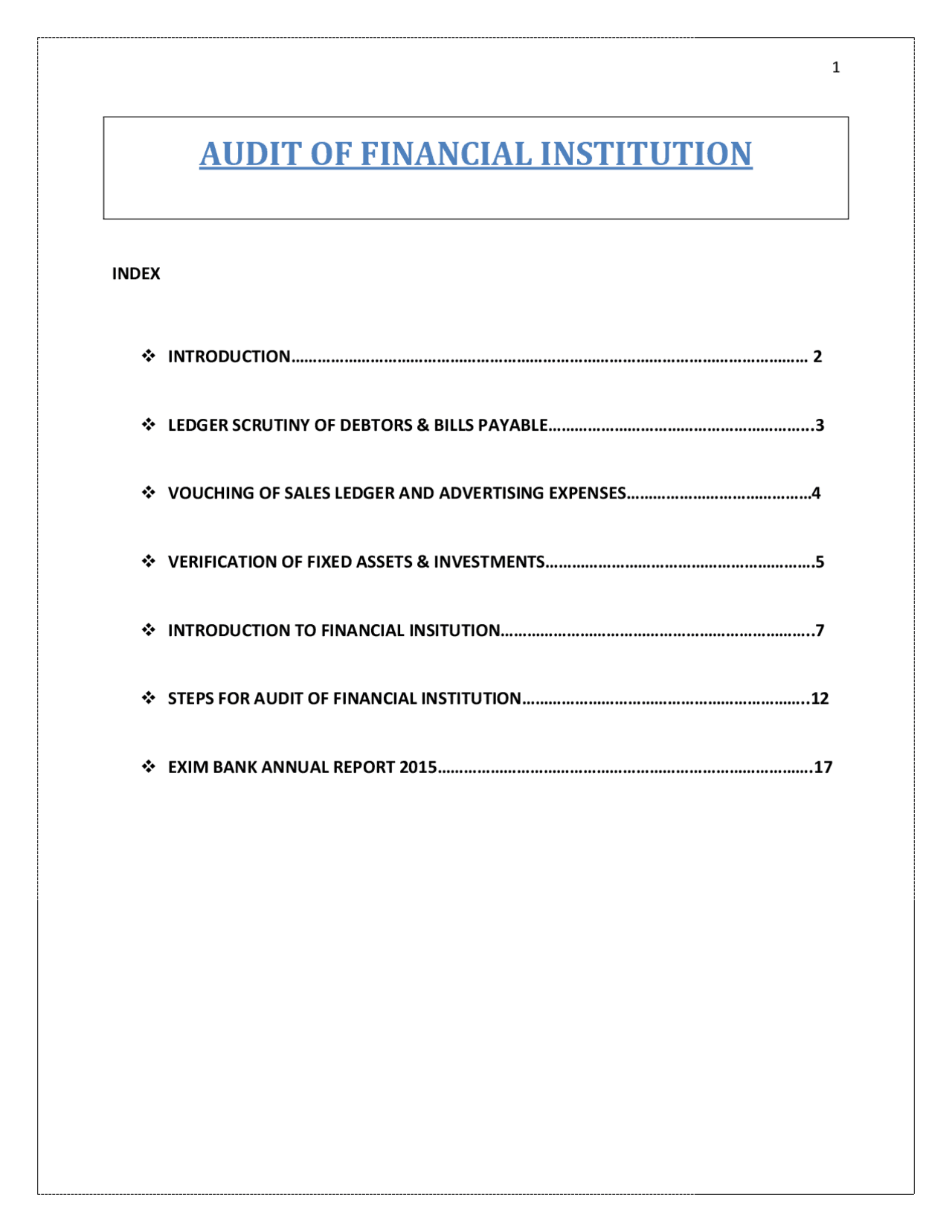 Audit Project Docsity