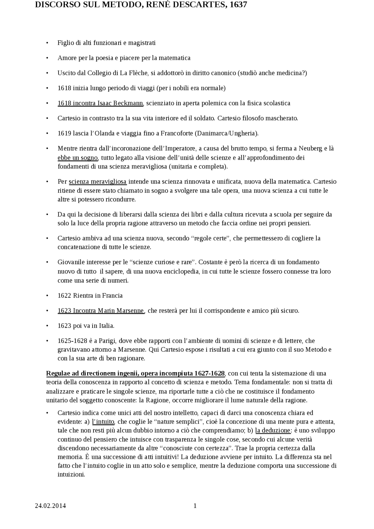 Discorso Sul Metodo Docsity