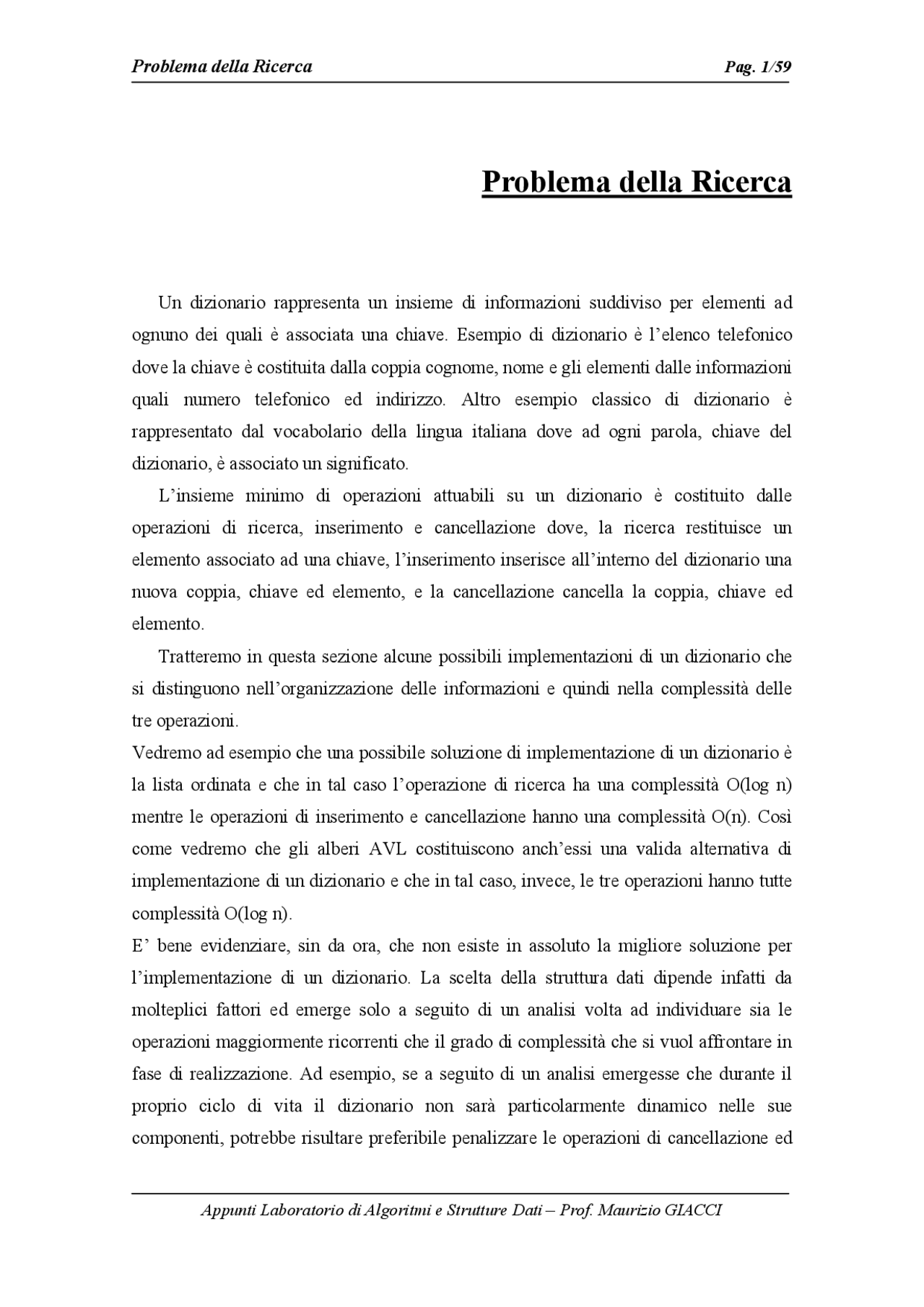 Algoritmi E Strutture Dati Docsity