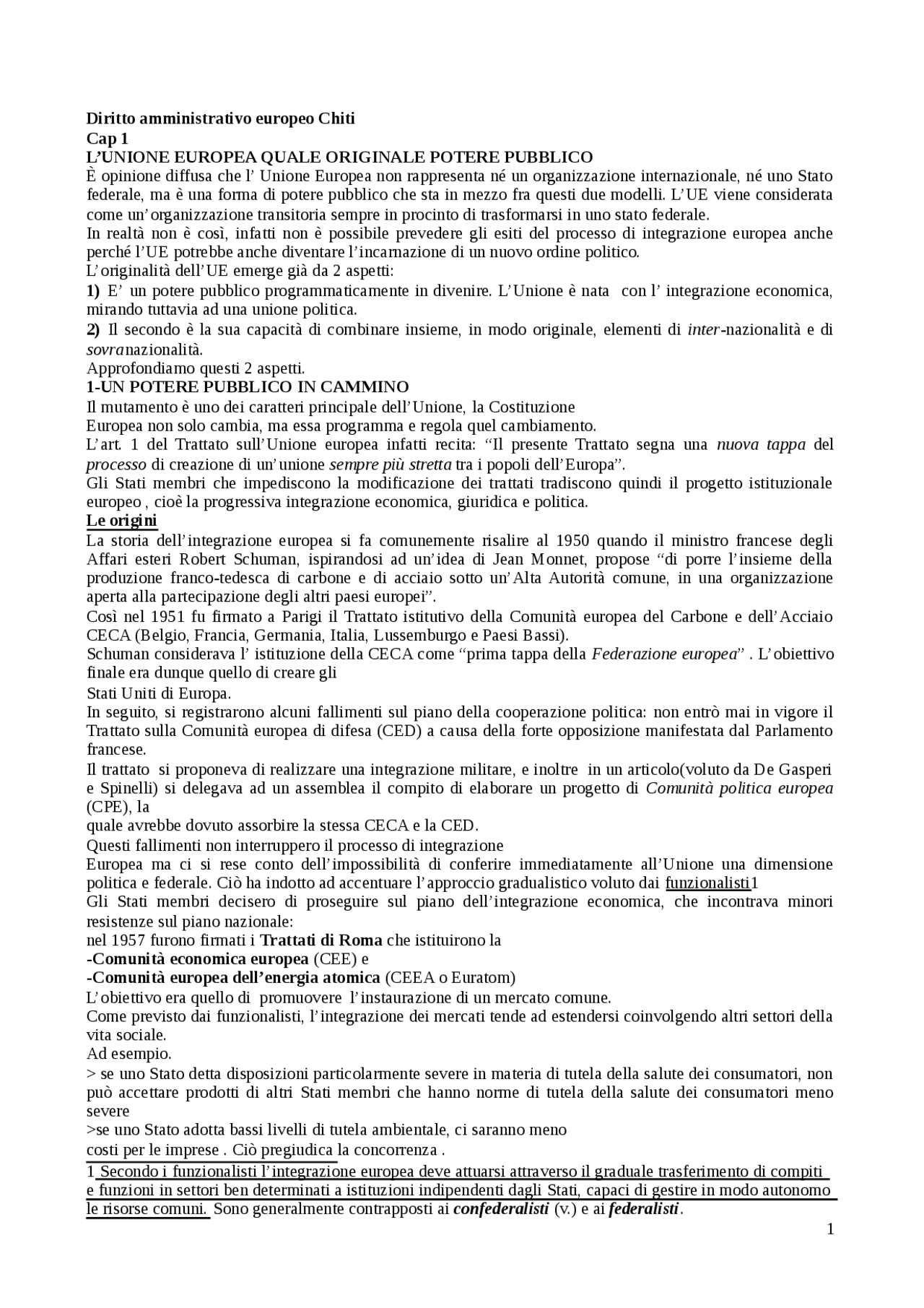 Diritto Ammvo Europeo Chiti Docsity