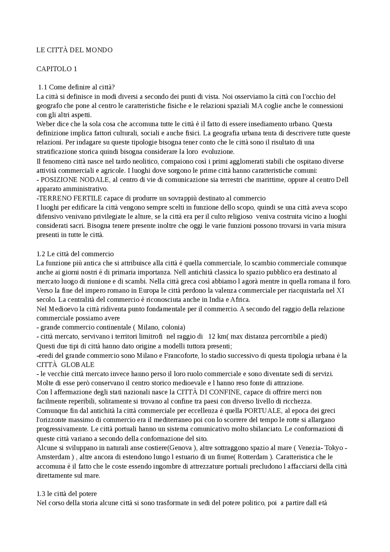 Le Città Del Mondo Docsity