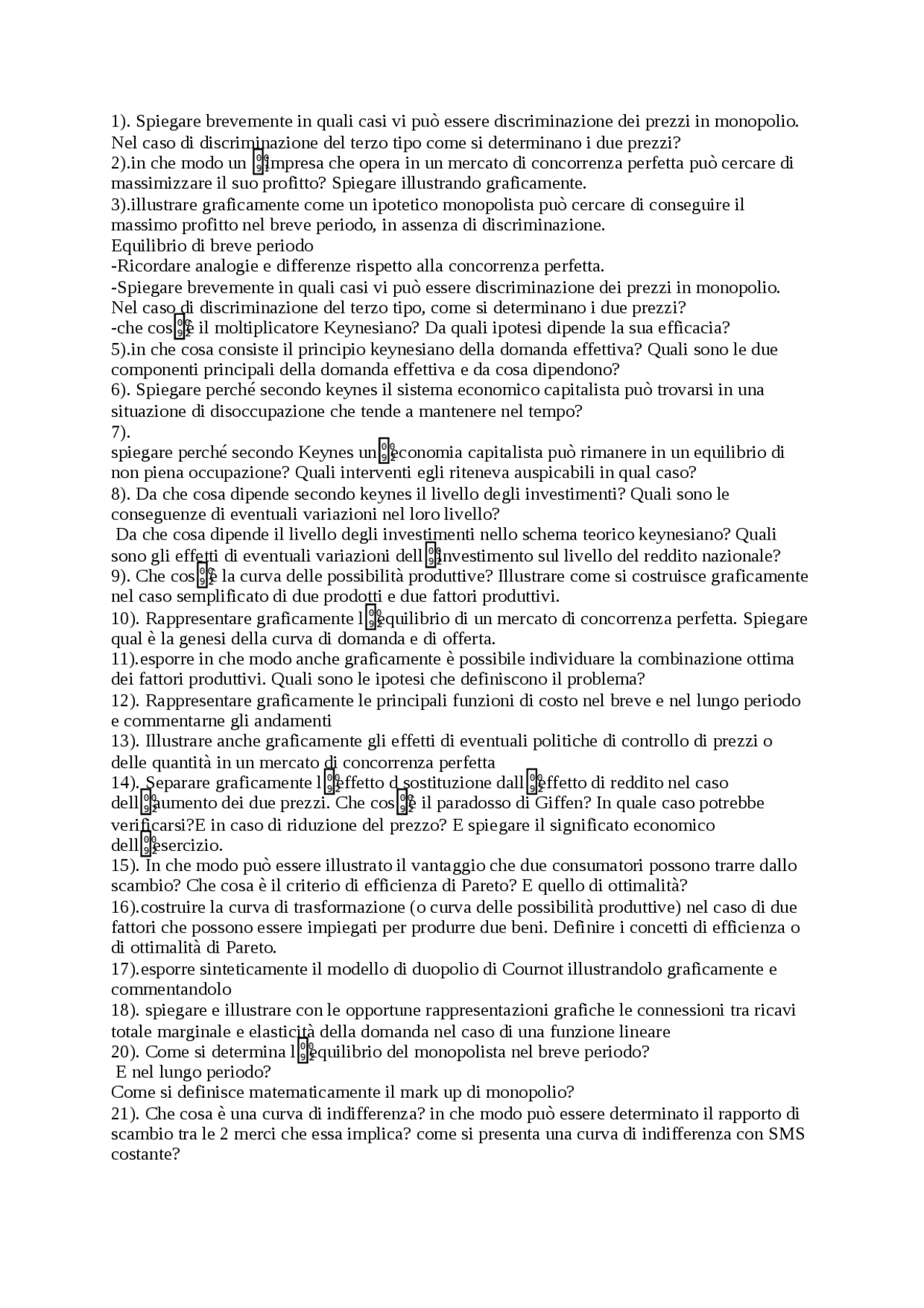 Domande Economia Politica Prof Varri Docsity
