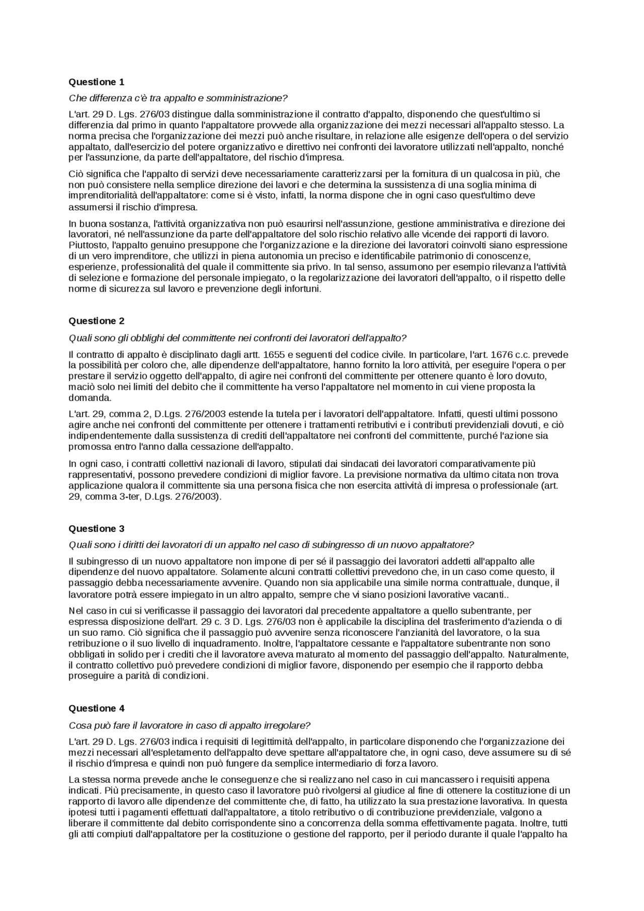 Appalto Docsity