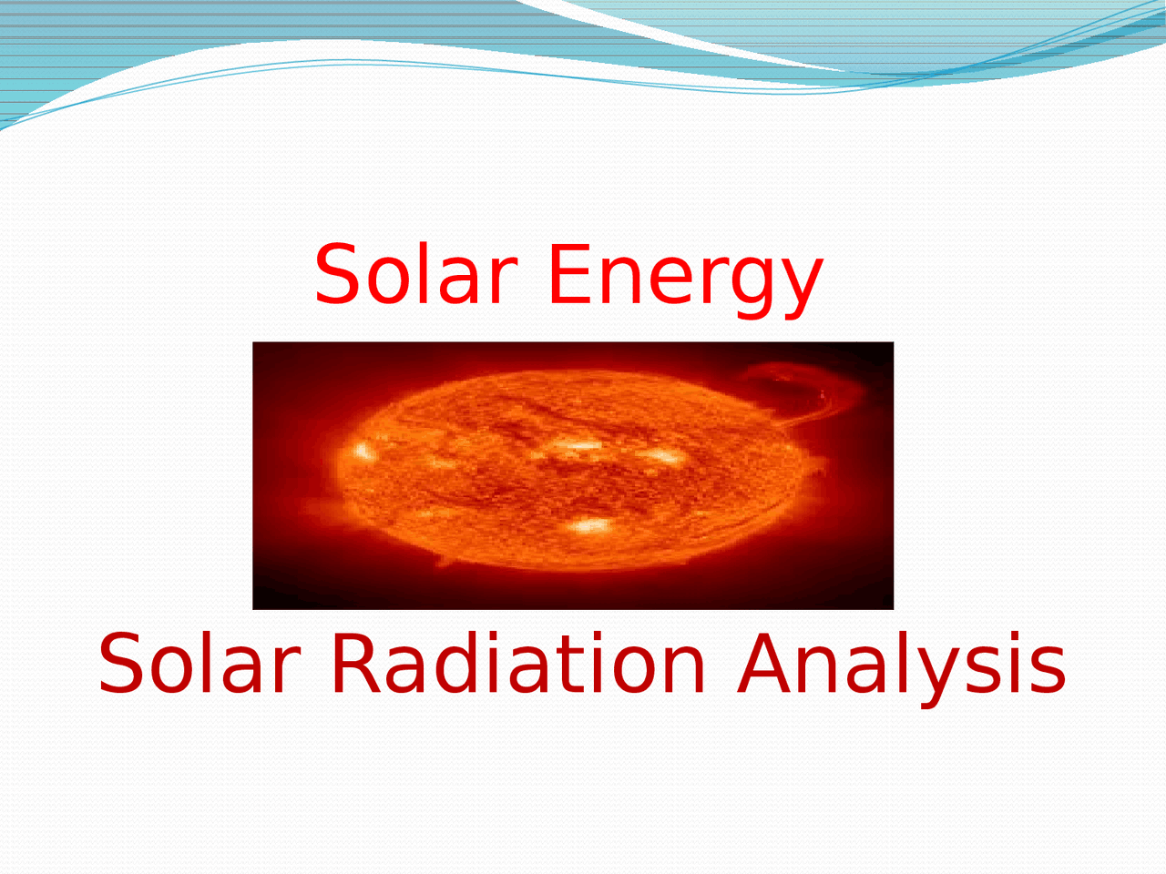 Solar radiation analysis - Docsity