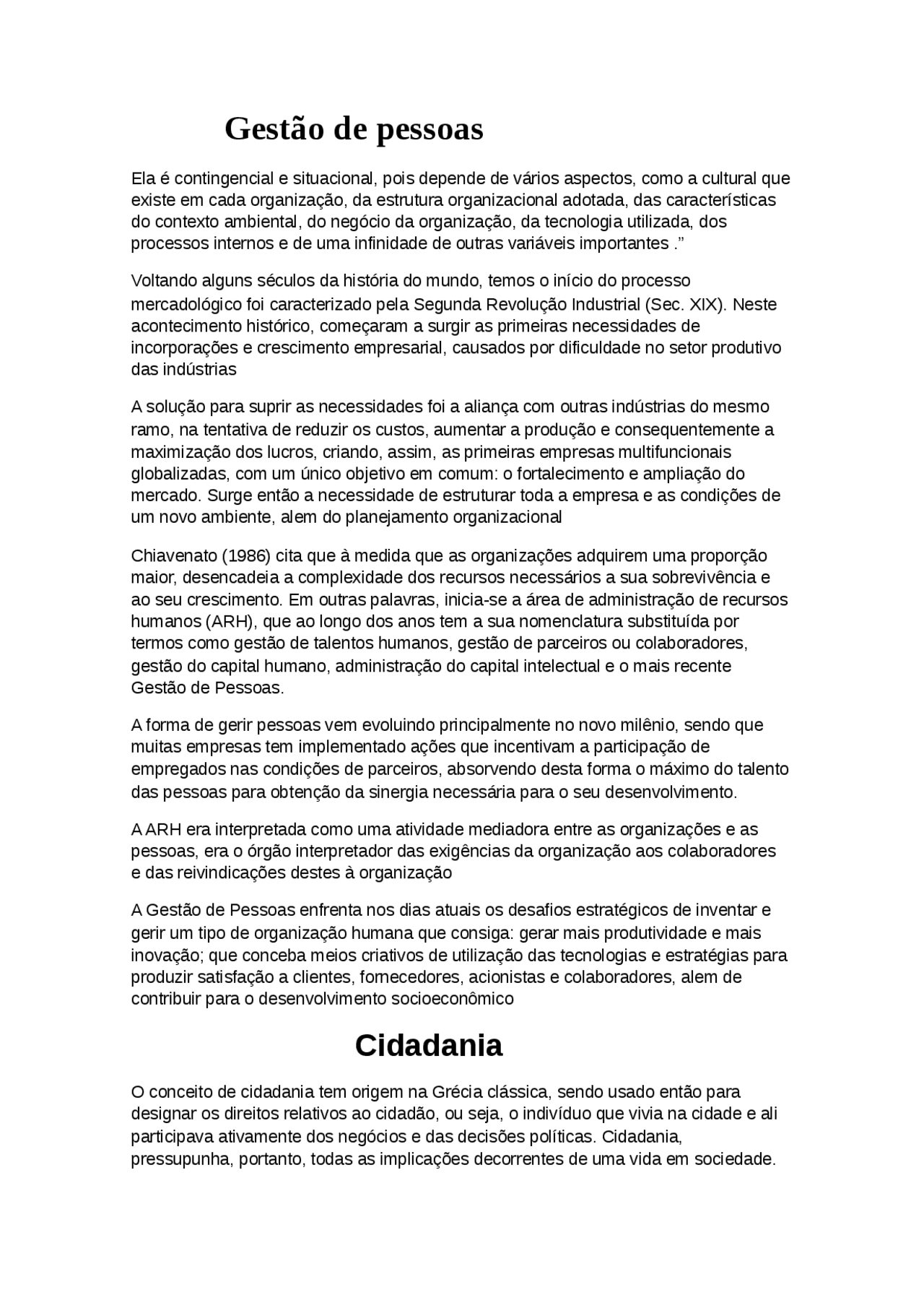 Gestão De Pessoas Docsity