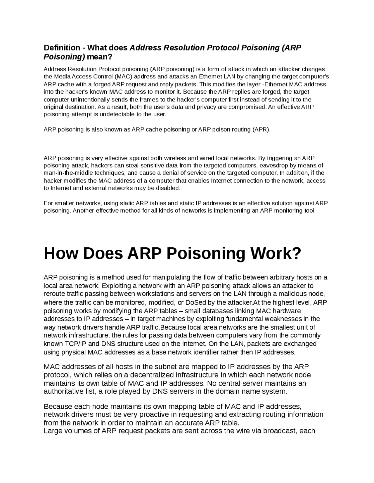 Arp poisoning attack tutorial | Study Guides, Projects, Research ...