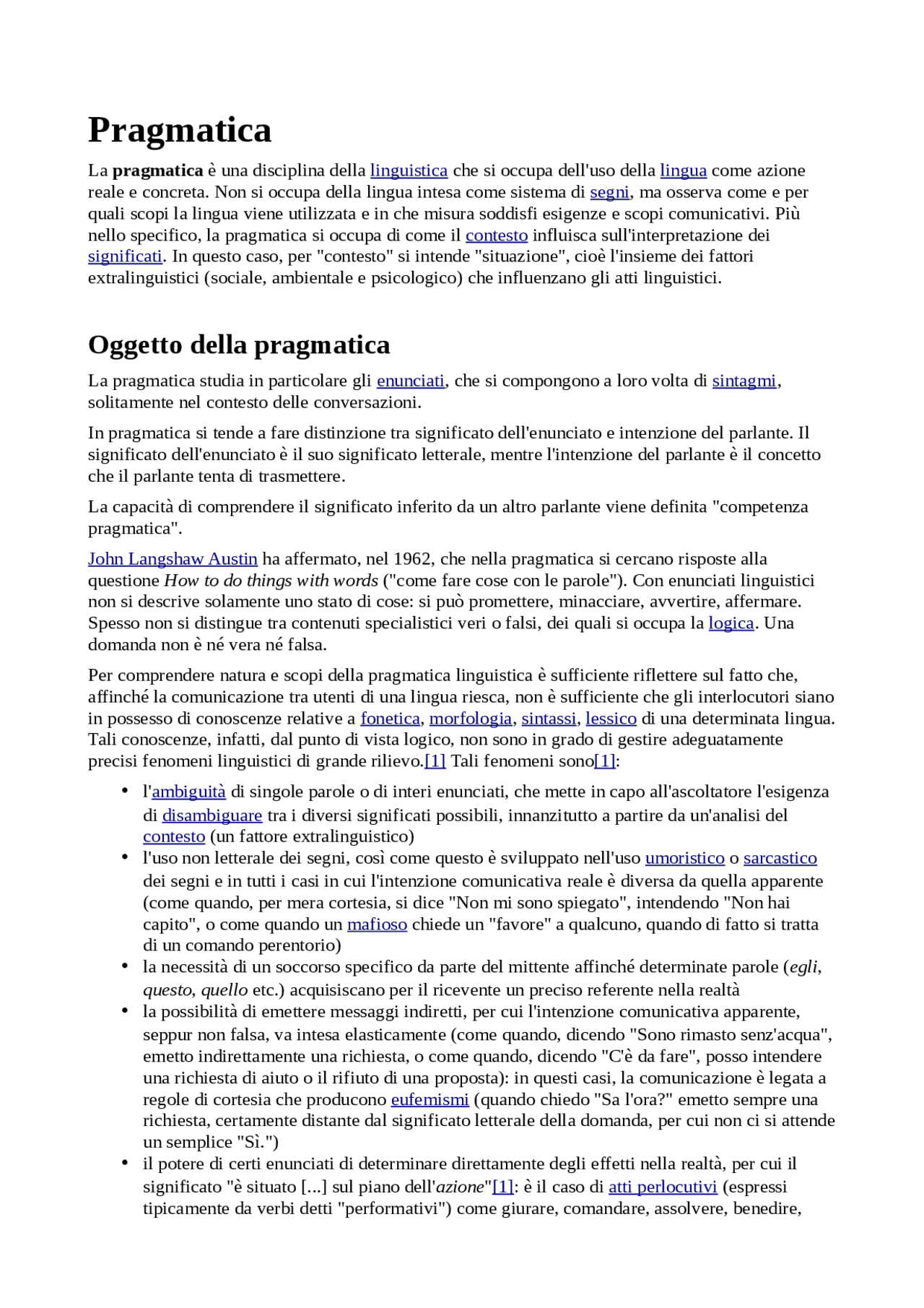 Pragmatica Docsity