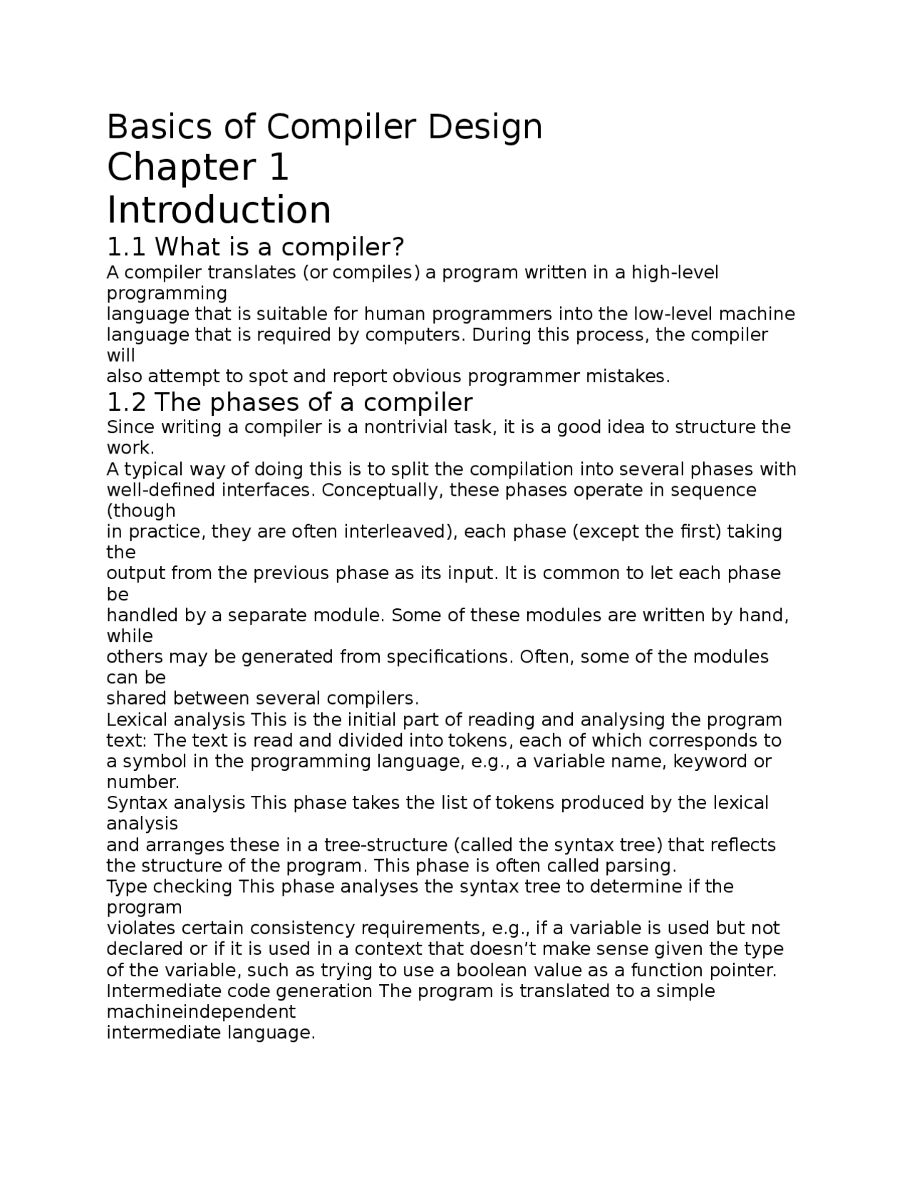 Basics Of Compiler Design Docsity