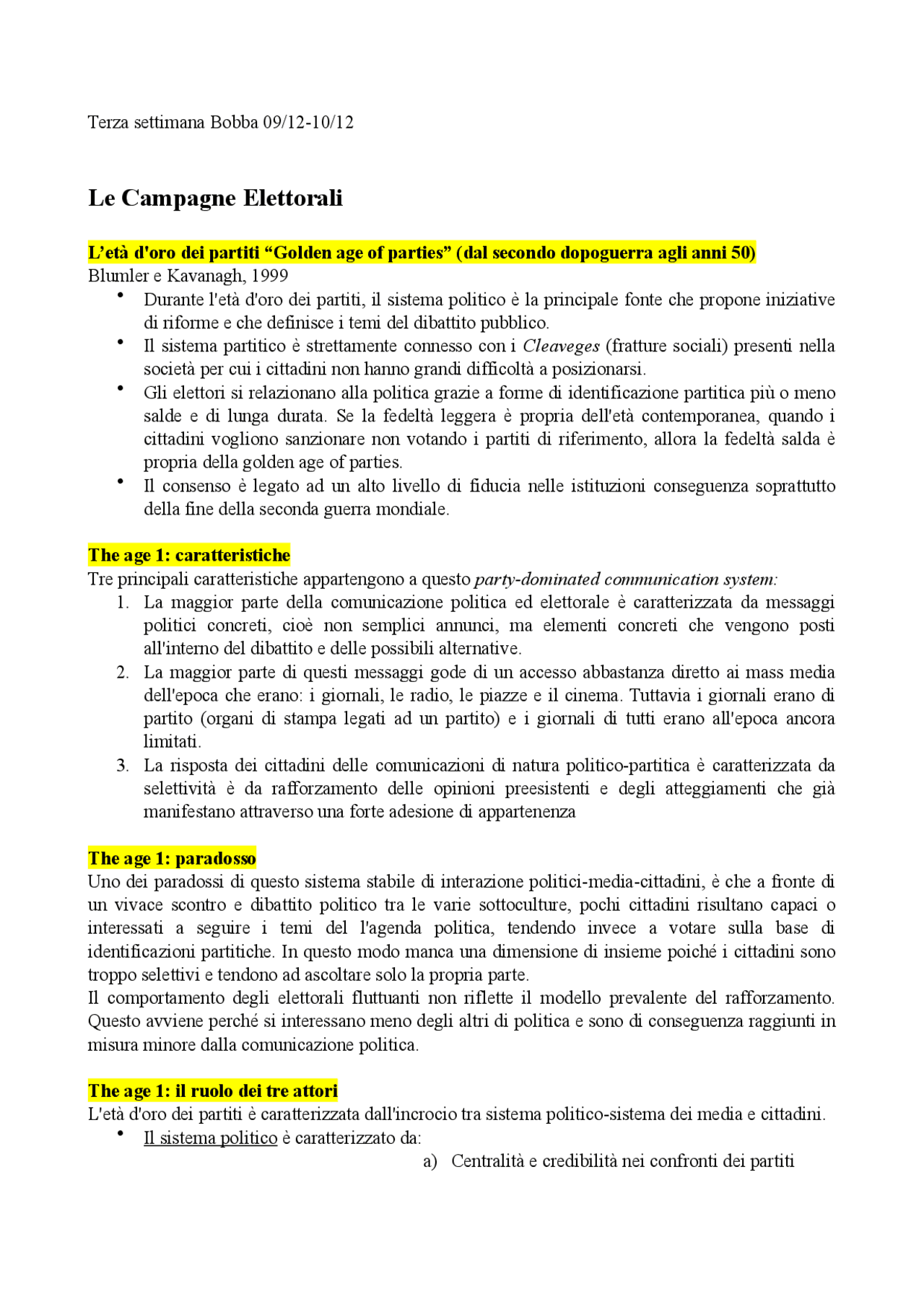 Democrazia Dei Partiti Docsity