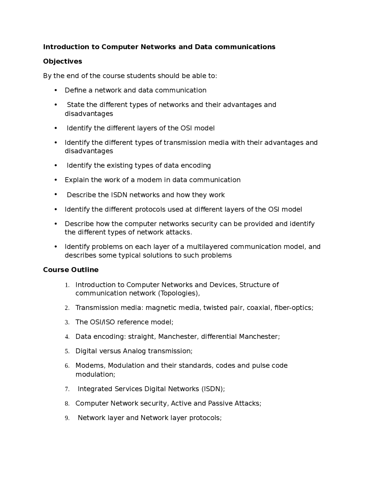 Introduction To Computer Networks And Data Communications Docsity