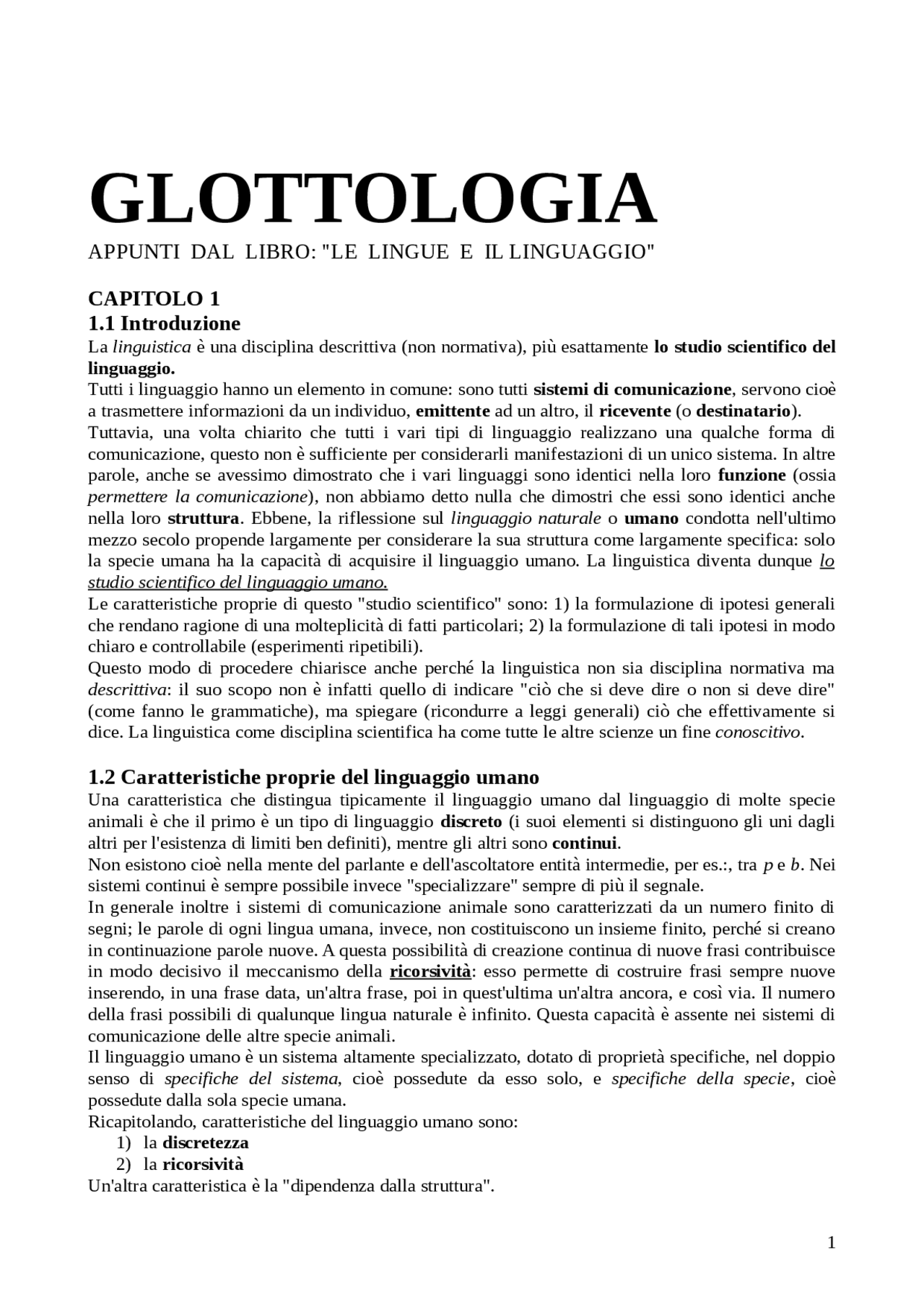 Riassunto Graffi Scalise Docsity