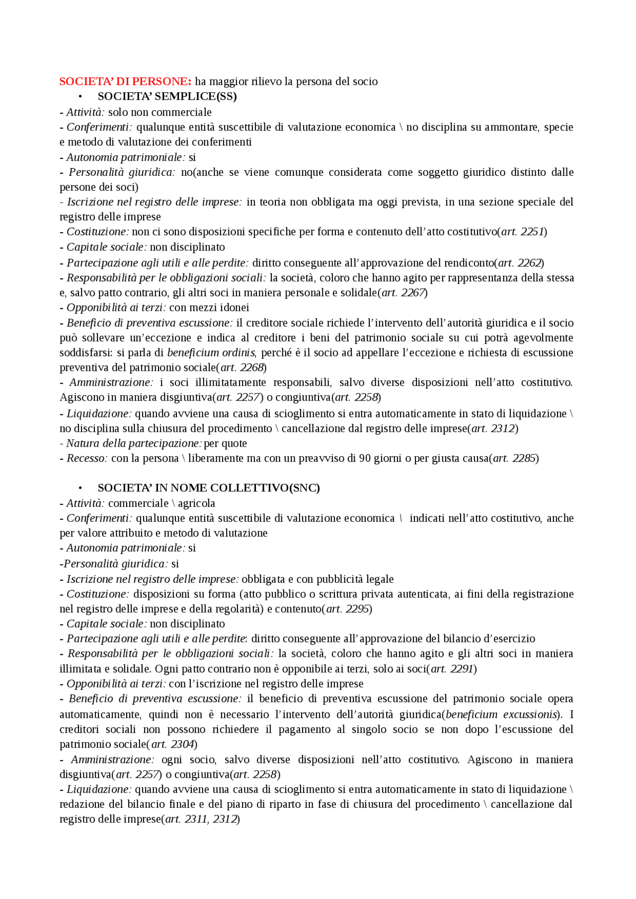 Schema Sulle Societàanalogie E Differenze Docsity