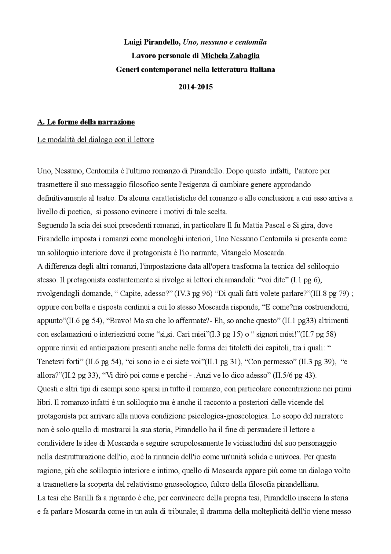 Appunti Su Pirandello Docsity