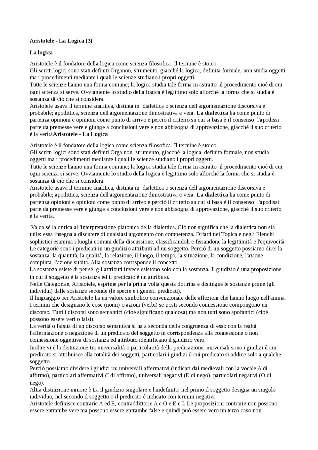 Aristotele Docsity