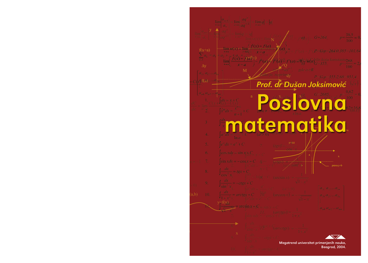 Poslovna Matematika Beleške Predlog Poslovna Matematika Docsity