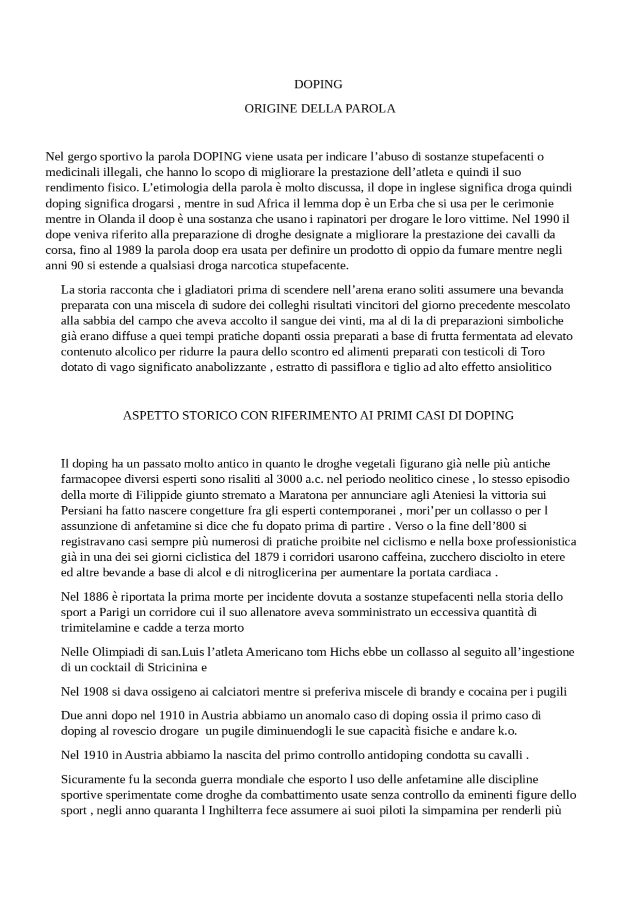 Doping Docsity