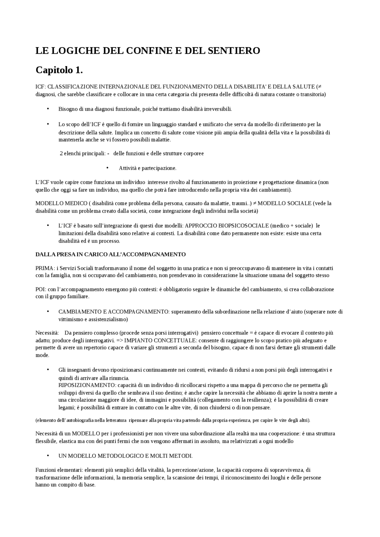 Le Logiche Del Confine E Del Sentiero Docsity