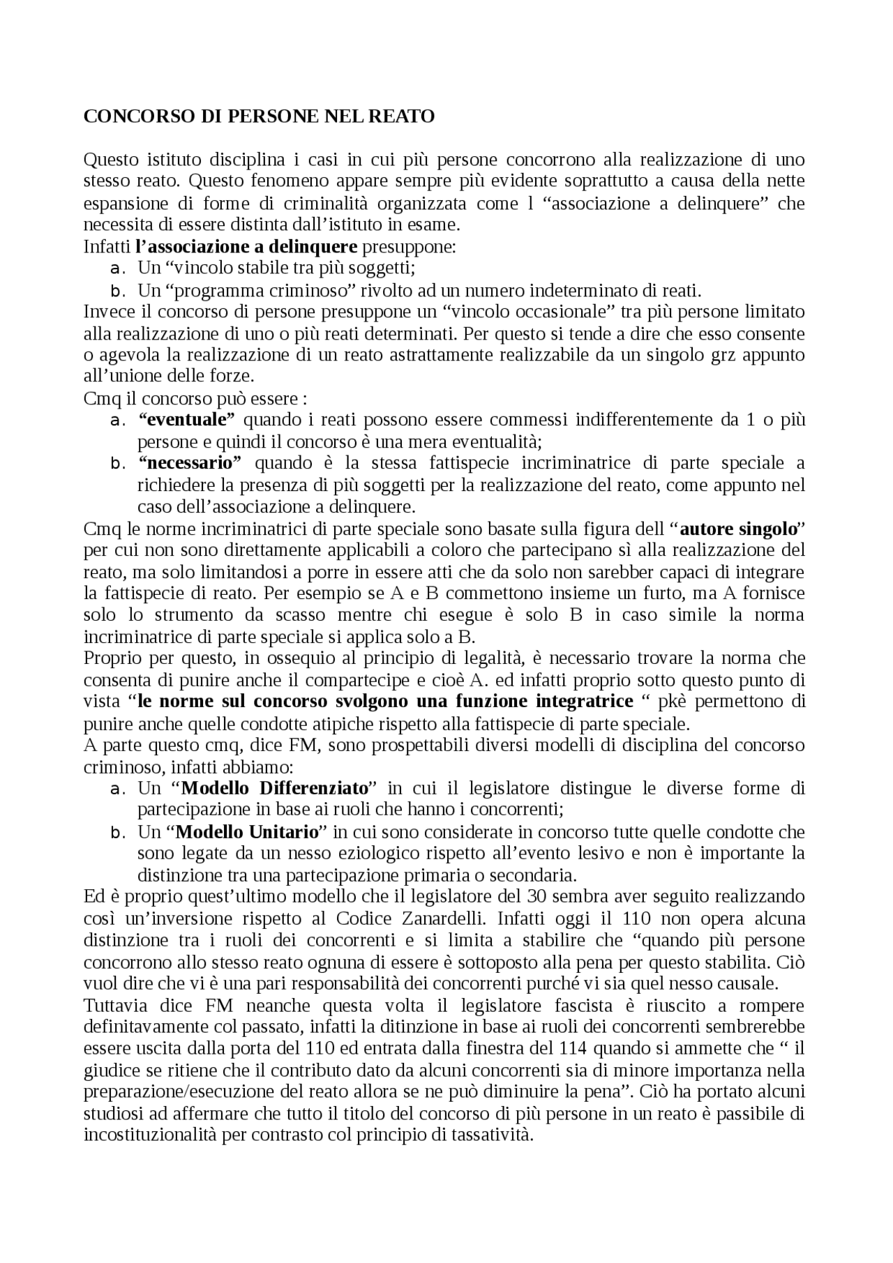 Concorso Di Persone Docsity