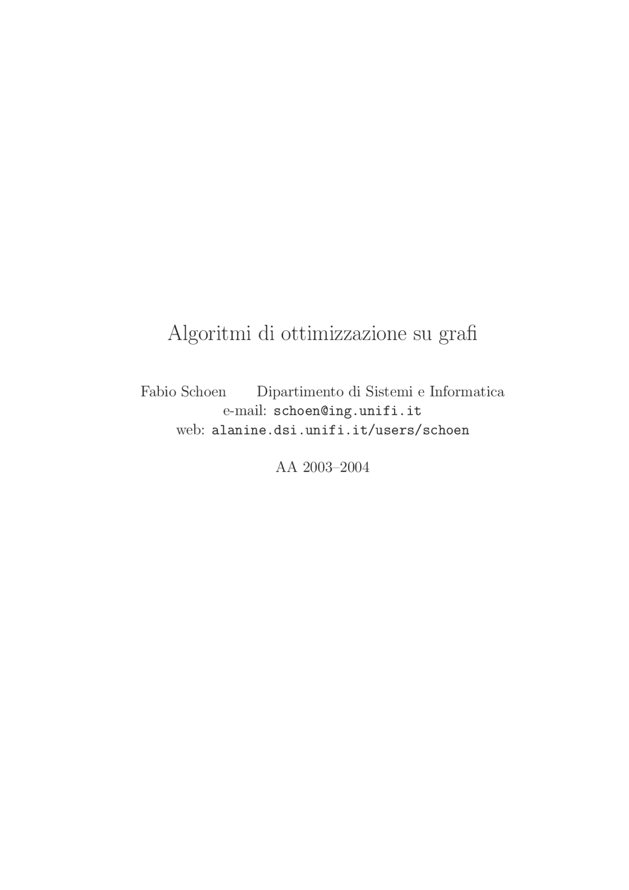 Algoritmi Di Ottimizzazione Su Grafi Docsity