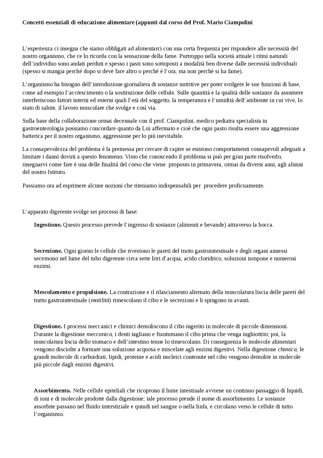 Ed Fisica Programma Intero Di Teoria Liceo Docsity