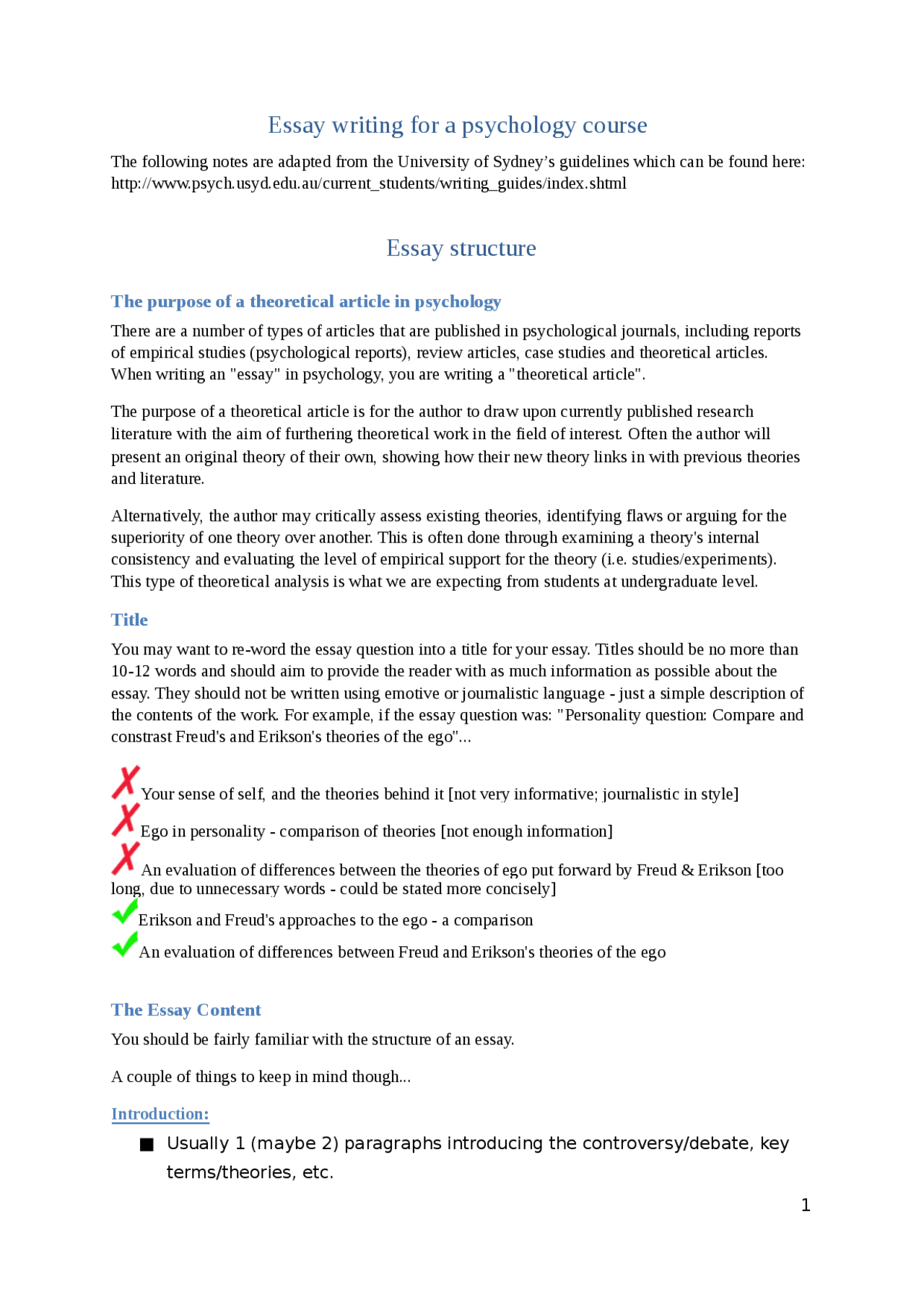 Writing an essay - Docsity