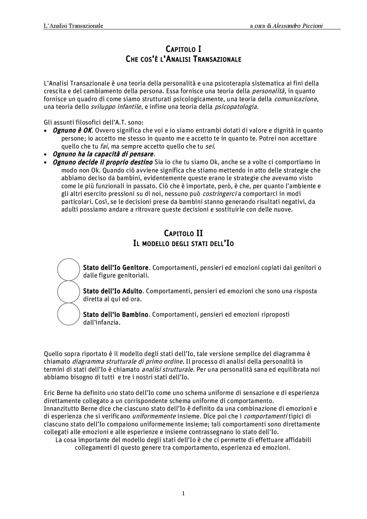 Piscologia Analisi Transazionale Appunti E Riassunti Docsity